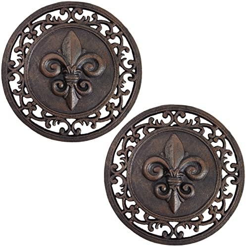 Amazon.com: Lulu Decor, Cast Iron Fleur De Lis Decoration Plaque (2 ...