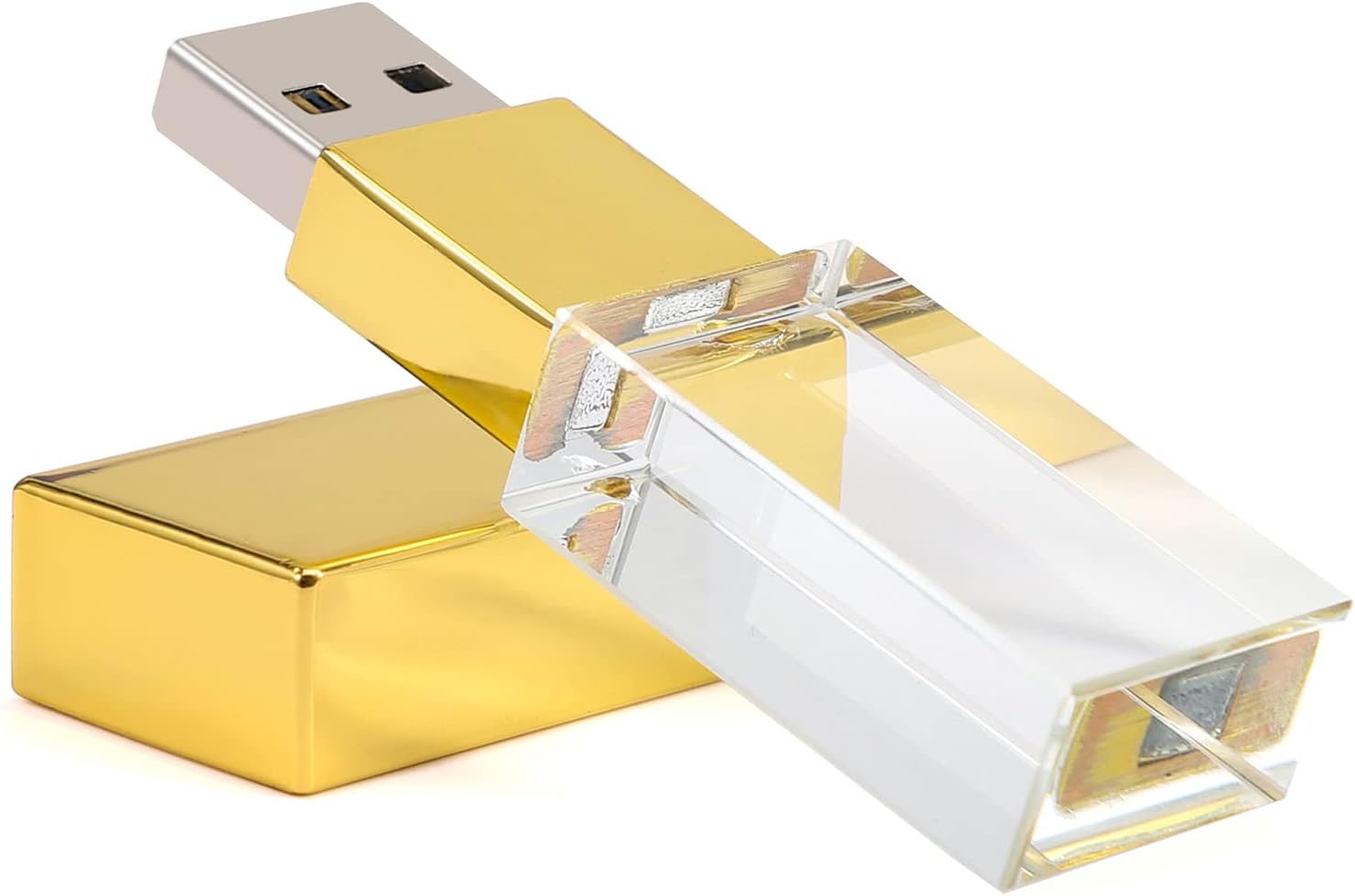 Amazon.com: Laak 8 GB New Crystal Transparent Rectangle Genuine USB ...