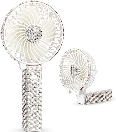 Amazon.com: Baquler Handheld Mini Fan Bling Crystal Rhinestones Small ...