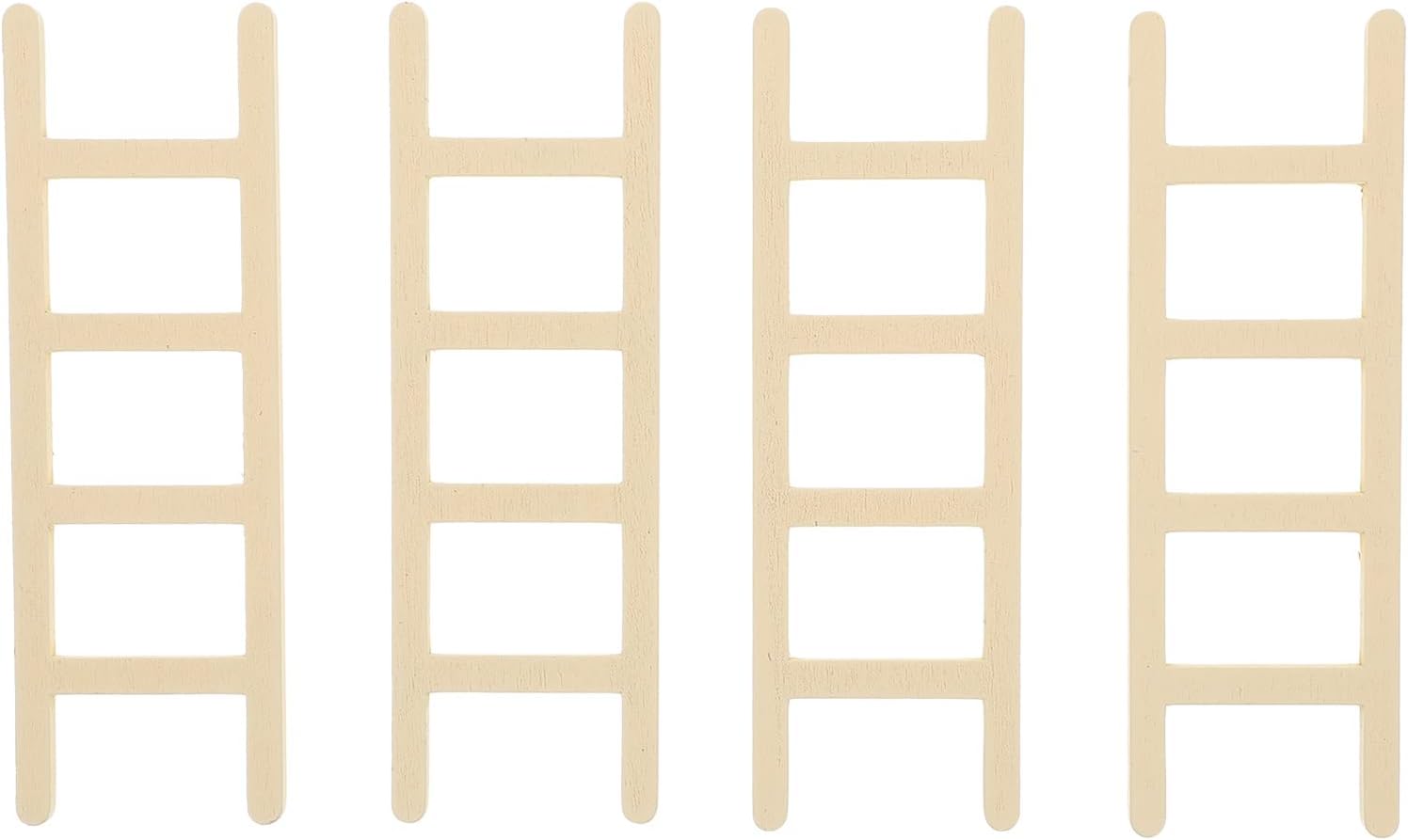Amazon.com: Toyvian Mini Ladder 4.33In Wooden Dollhouse Accessories 4 ...