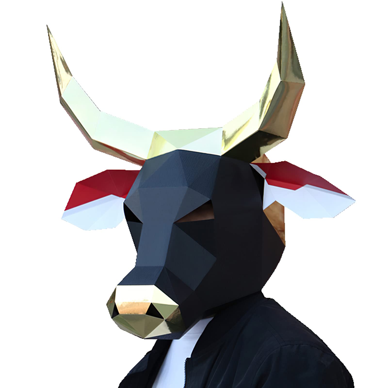 Buy Pre-cut Gold Bull Cattle Paper Model , 3D Papercraft Art DIY ...