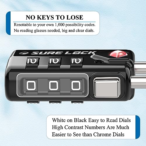 Snapklik.com : SURE LOCK TSA Compatible Travel Luggage Locks