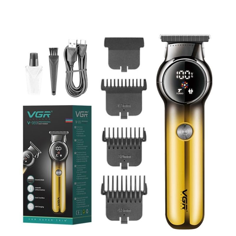 VGR V-989 Pro Li Outliner Rechargeable Electric Cordless Hair Clippers with Digital Display ...