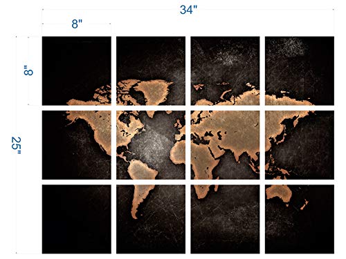 World Map Wall Vinyl On Board : Amazon.in: Home & Kitchen