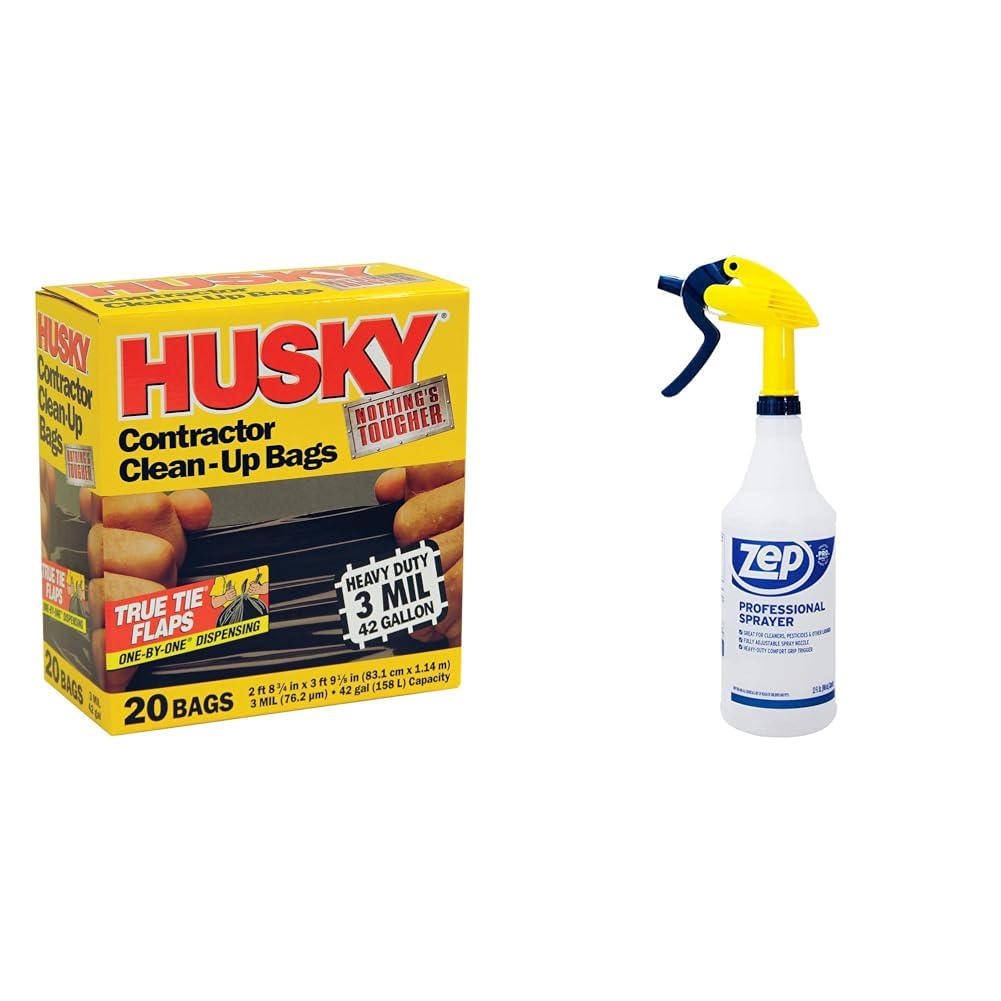 Poly-America Husky 42-Gallon Contractor Clean-Up Bags (20 Count) Bundle ...