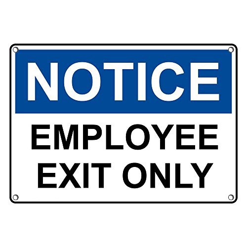 Weatherproof Plastic OSHA Notice Employee Exit Only Sign with English ...