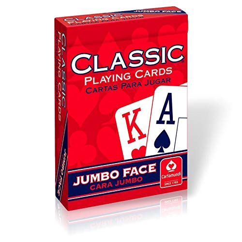 Cartamundi Classic Playing Cards Jumbo Face - 1 Deck of Cards (Red ...