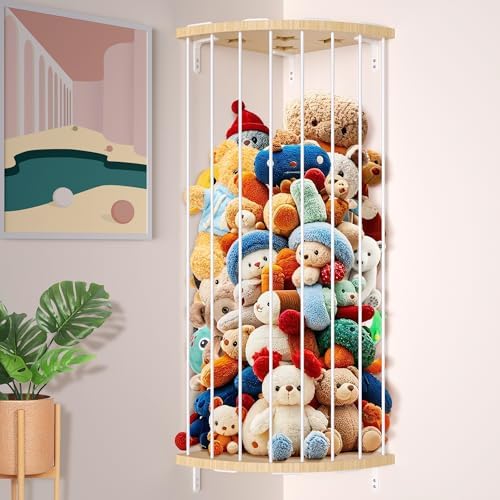 LAHAQIQI Corner Stuffed Animal Storage Organizer with Star Pattern for ...