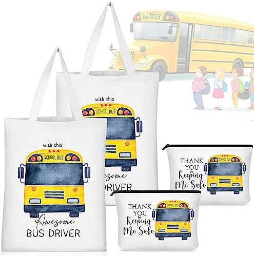Amazon.com: Unittype 4 Pcs School Bus Driver Gifts Including Tote Bag ...