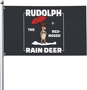 Amazon.com : Rudolph The Red Nosed Rain Deer 3x5 Ft House Garden Flags ...