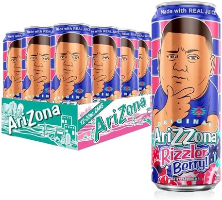 Amazon.com : AriZona Rizzler Berry, Fruit Juice Soda Drink, Lightly ...