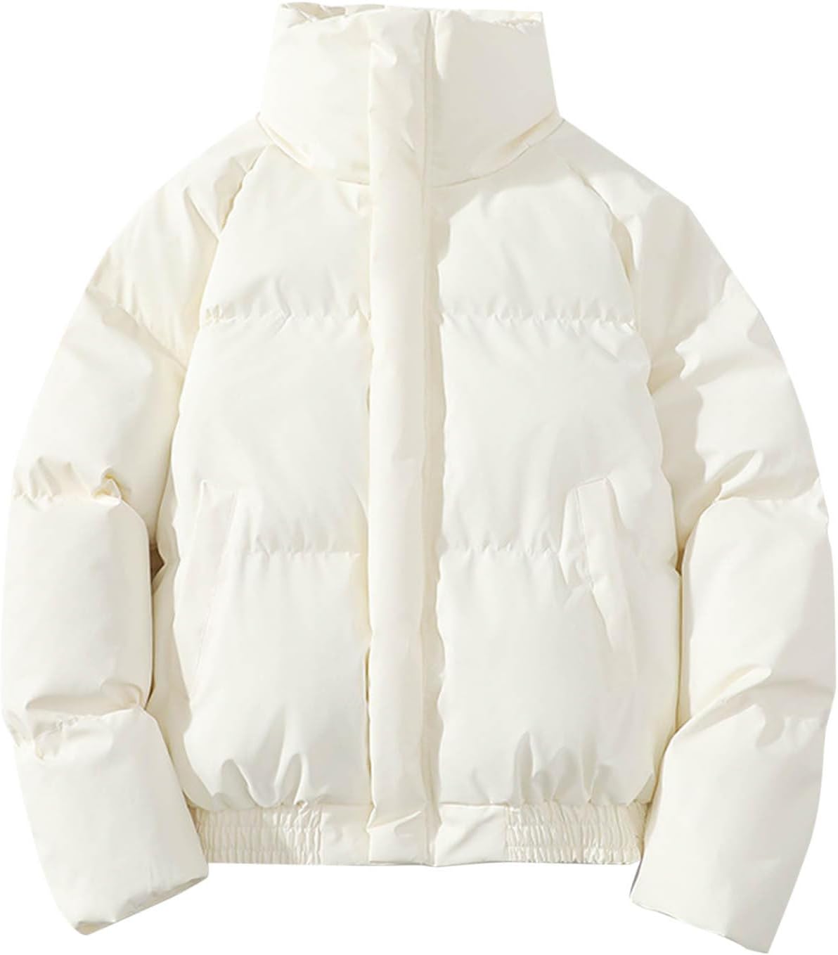 Winter Jackets for Men Men's Cropped Puffer Jackets Full Zip Stand ...