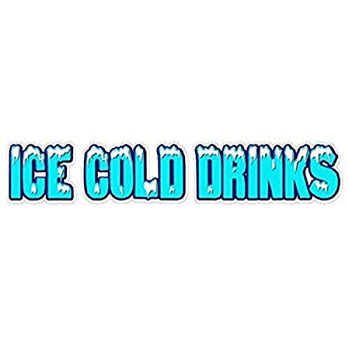 Amazon.com : ICE Cold Drinks Concession Decal Drink Beer Sign Signs ...