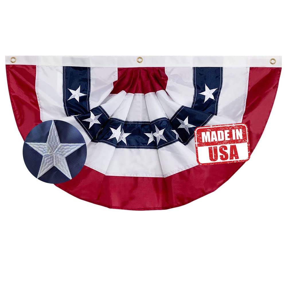 Amazon.com : Jayus US Bunting Flag 2x4 FT- Embroidered Stars USA ...