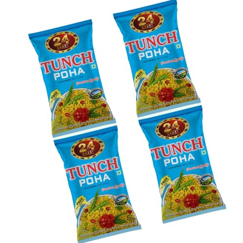 24 Carat Tunch Poha Flattened Rice 4 Pack of 800gm with Tastemaker ...