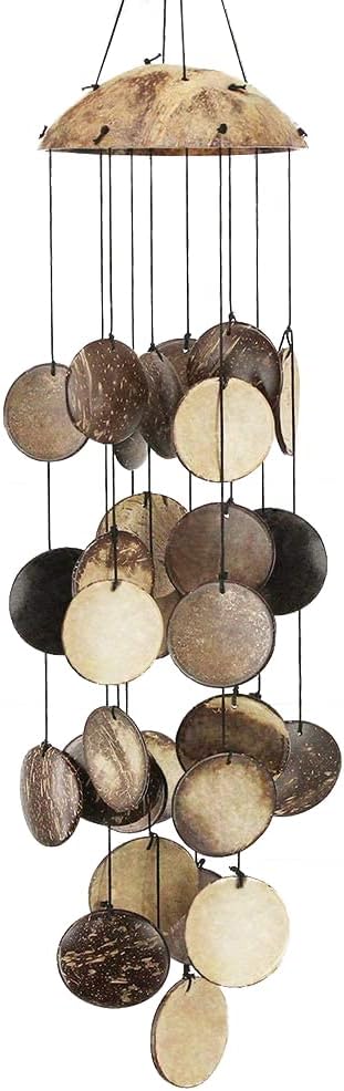 Amazon.com : Coconut Shell Wind Chimes Outdoor, Handmade Wooden Wind ...