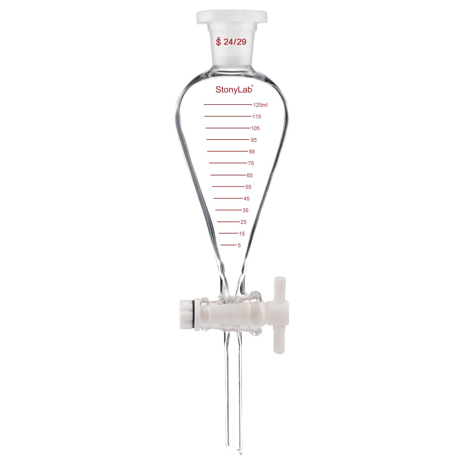 Snapklik.com : Stonylab Graduated Separatory Funnel, Heavy Wall Pear ...