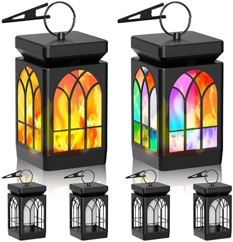 Amazon.com: Mini Solar Outdoor Lanterns Waterproof，Solar Flickering ...