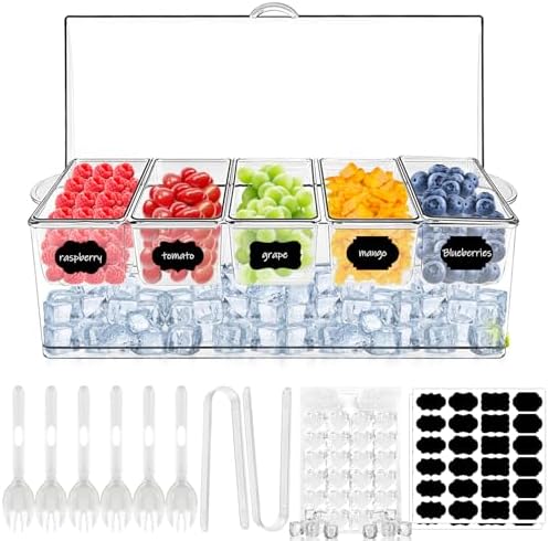 Amazon.com: Ice Chilled Condiment Server Caddy, Bar Fruit Caddy with ...