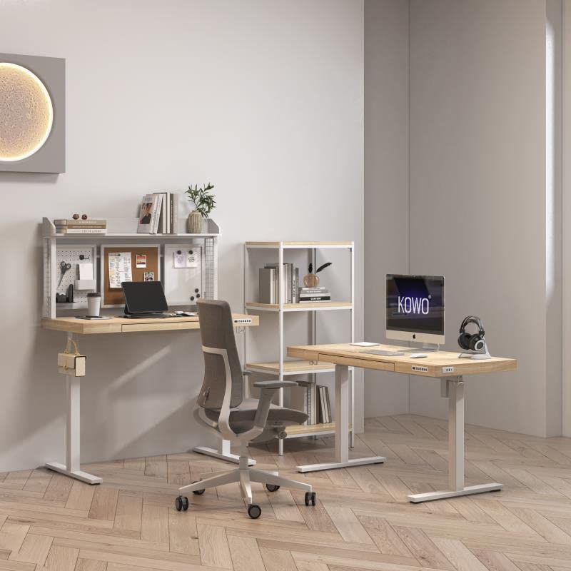 Amazon.com: kowo Electric Height Adjustable Standing Desk with Drawer ...
