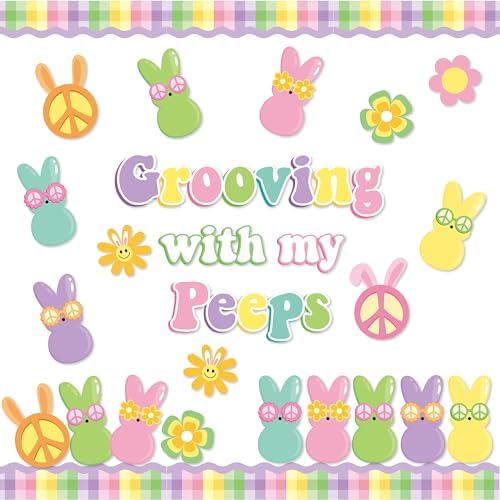 Amazon.com: AwserTantue 108Pcs Easter Hello Peeps Cutouts Bulletin ...