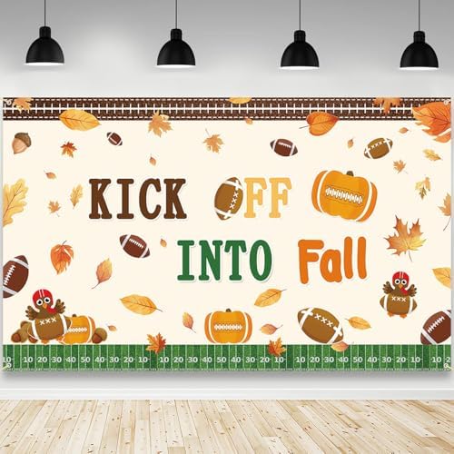 Amazon.com : AIBIIN Fall Football Backdrop Kick Off Into Fall ...