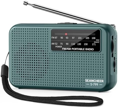 SEANCHEER 799 Mini Radio AM FM, Battery Operated Radio with Lanyard ...