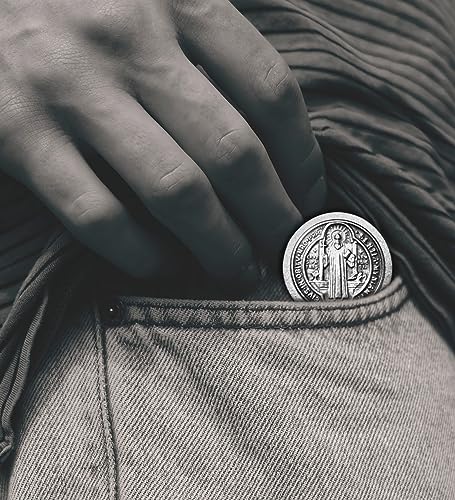 Snapklik.com : Laminated St Benedict Prayer Card - Saint Benedict Coin ...