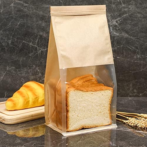 Amazon.com: GOULIKFUL 50PCS Kraft Paper Bread Bags with Tin Tie Tab ...