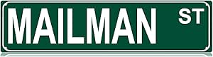 Amazon.com: Mailman St Slim Tin Sign Street Funny Metal Sign Wall Decor ...