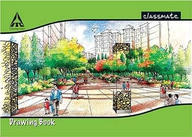 Classmate GSM Classmate A4 Drawing Book with 40 Pages (White, 332) Pack ...