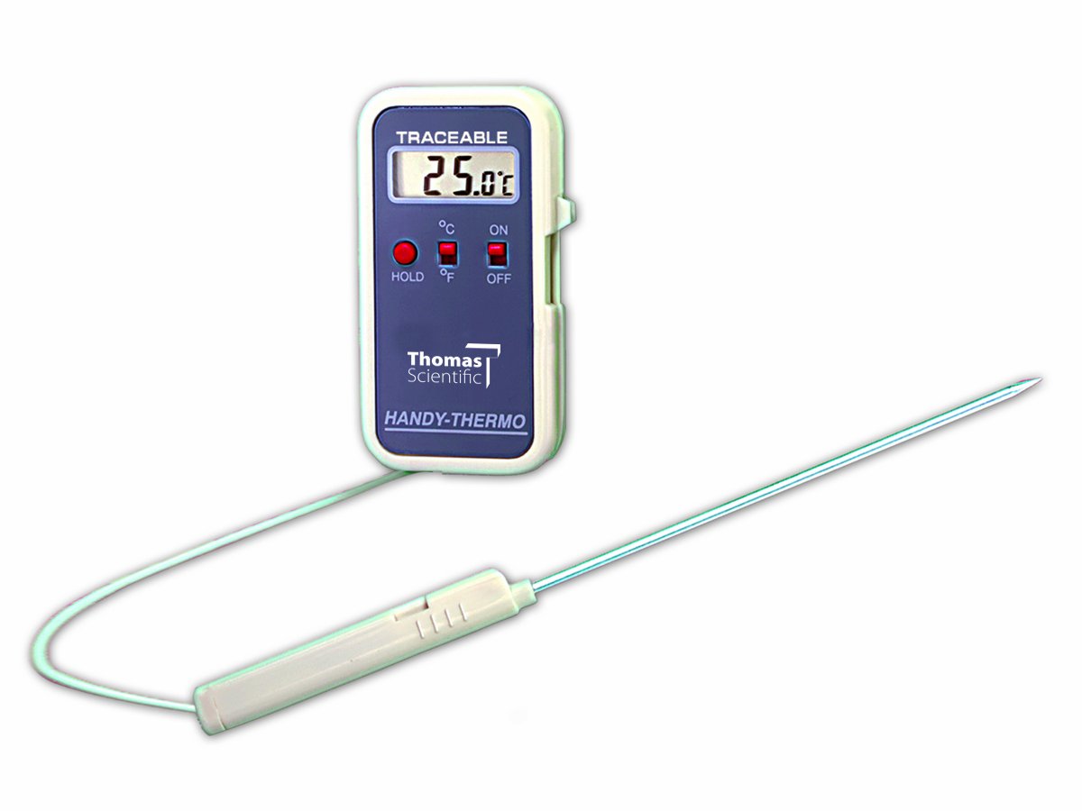 Thomas Traceable Mini Thermometer, with Stainless-Steel Probe, 7" Probe ...