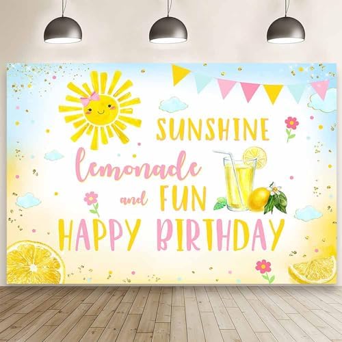 Amazon.com : MEHOFOND 7x5ft Lemonade Birthday Backdrop Sunshine ...