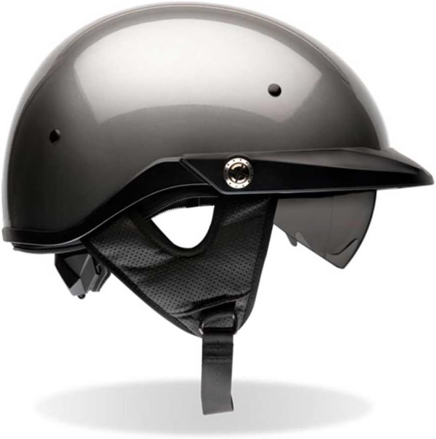 Amazon.com: Bell Solid Pit Boss Harley Motorcycle Helmet - Titanium / X ...