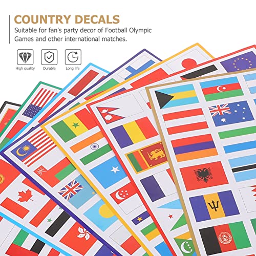 TOYANDONA 7 Sheets of World Flag Stickers Flag Stickers Country Sticker ...