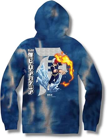 Primitive MHA Dirty P Shoto Todoroki Tiedye Hood (Blue) at Amazon Men’s ...