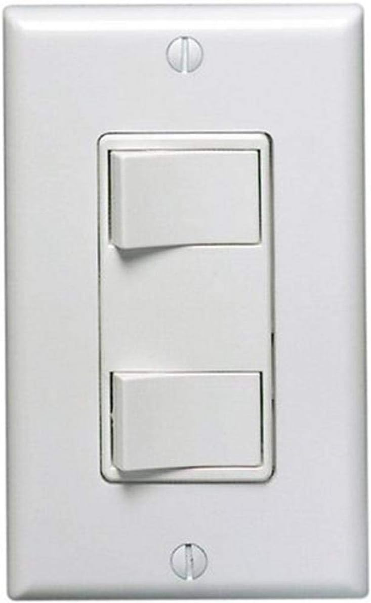 Broan-NuTone P2RW Two-Rocker Wall Control Switch for Bathroom Exhaust ...