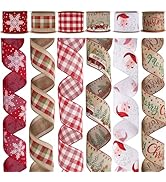 Amazon.com: LaRibbons Christmas Wired Ribbon 2.5 inch Double Faced Red ...