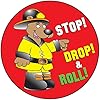 Amazon.com: ZOCO - Fire Safety Stickers - Stop Drop Roll Sticker Roll ...