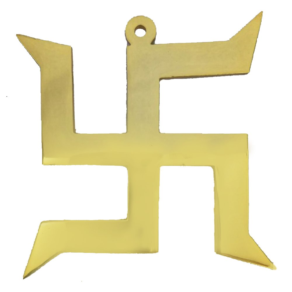 Buy Divya Mantra Hindu Lucky Symbol Swastika Pure Brass Wall Hanging ...