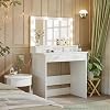 Amazon.com: TIQLAB Vanity Desk with Mirror and Light, 32 Inch Make up ...
