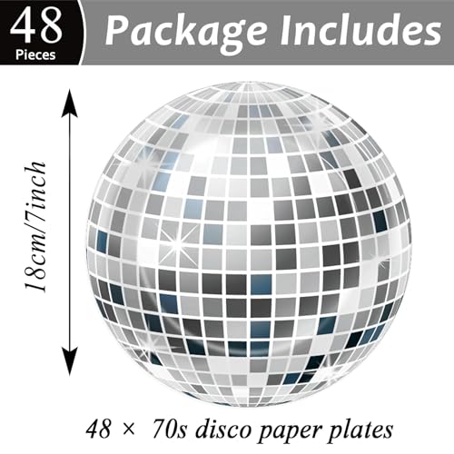 Snapklik.com : 48 Pieces 70s Disco Party Paper Plates For 70s Party ...