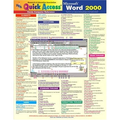 Microsoft Word 2000 Quick Access (Quick Access Reference Charts): The ...
