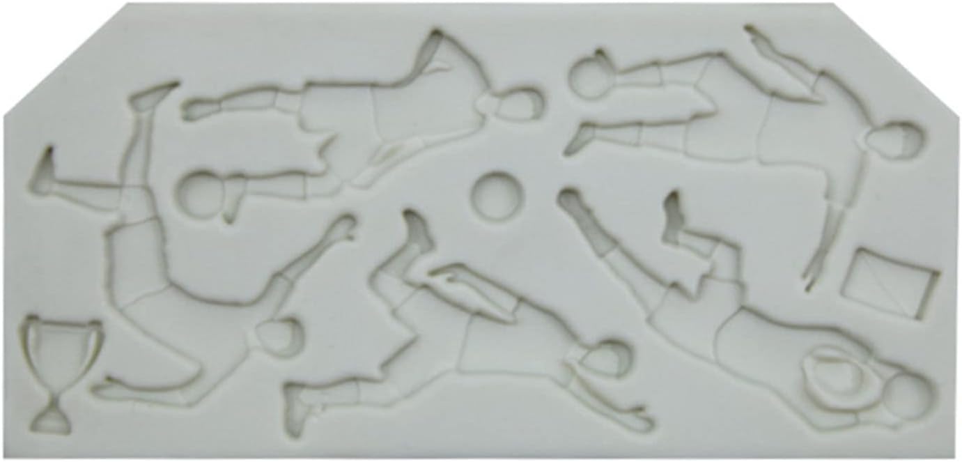 Amazon.com: 3D Football Basketball Player Fondant Chocolate Cake-Topper ...