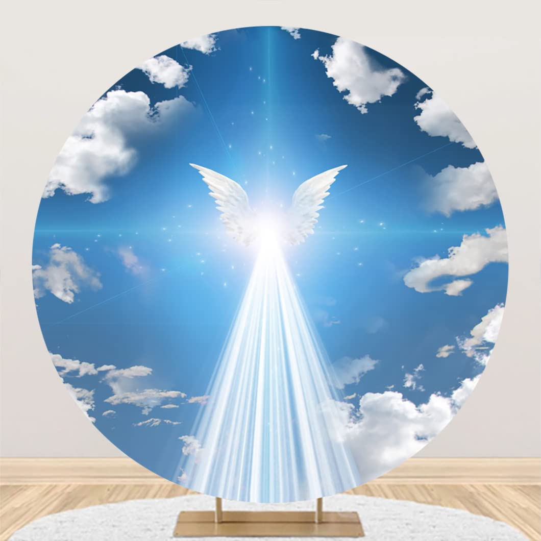 White Angel Theme Baby Shower Premium Photo | Arch Decorated With Pink