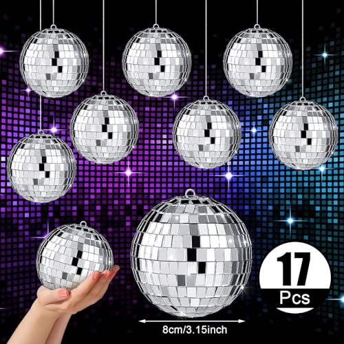 Snapklik.com : WILLBOND 17 Pack Large Christmas Disco Ball Hanging ...