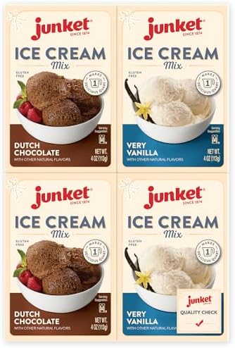 Amazon.com: Junket Ice Cream Mix Bundle - 4 Vanilla, 4 Chocolate, 4 ...