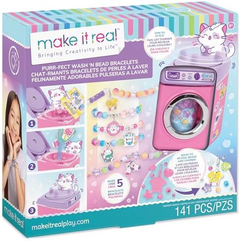 Amazon.com: Make It Real: Purr-FECT Wash 'N Bead Bracelets - 141pc, DIY ...