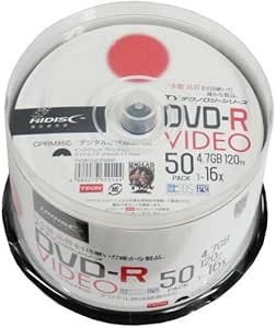 Amazon.co.jp: 【TYテクノロジーシリーズ】HIDISC DVD-R 録画用120分 CPRM対応 16倍速 ワイドプリンタブル白 50枚スピンドル×6個 ...
