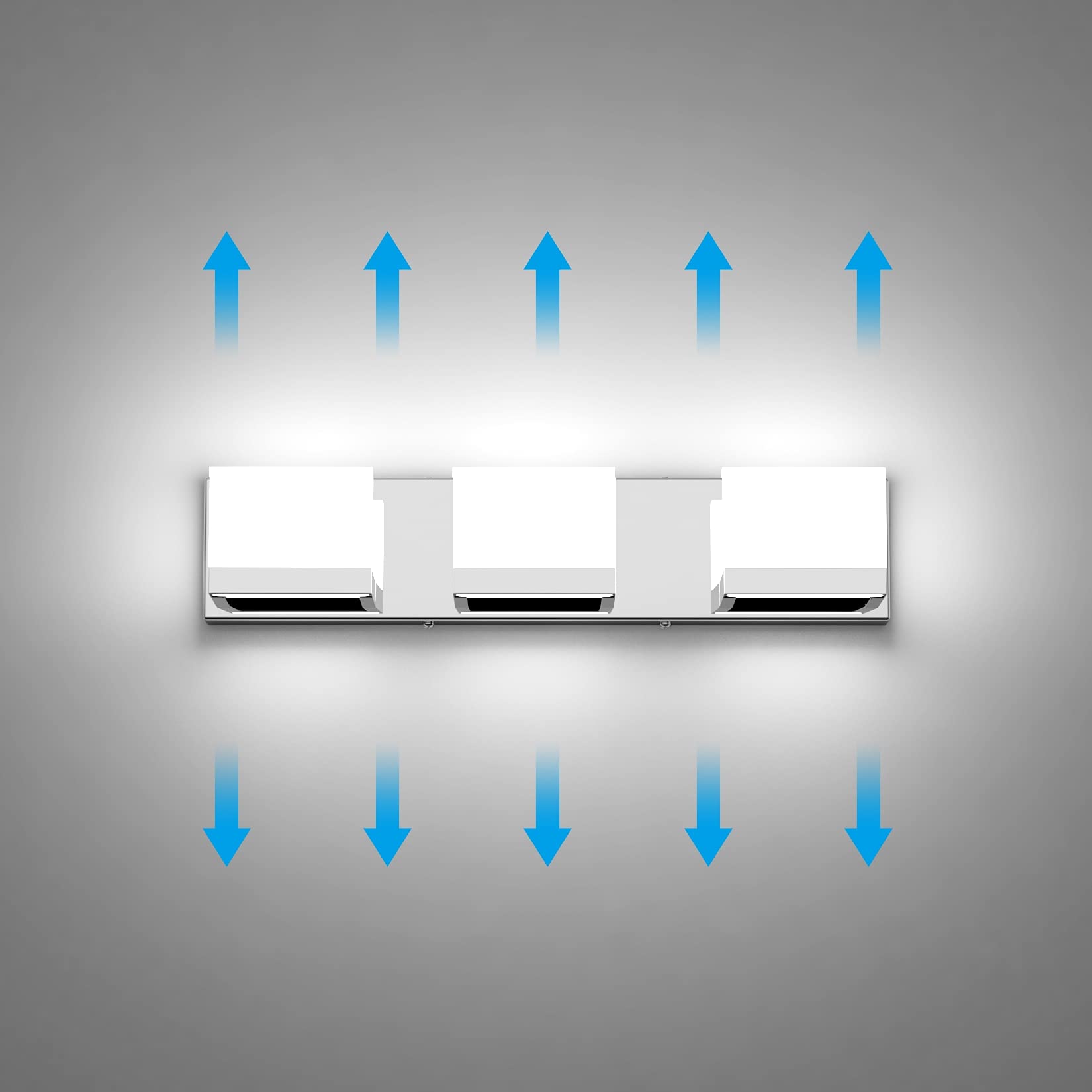 Tipace 3 Lights Dimmable LED Modern Vanity Lights for Bathroom, Chrome ...